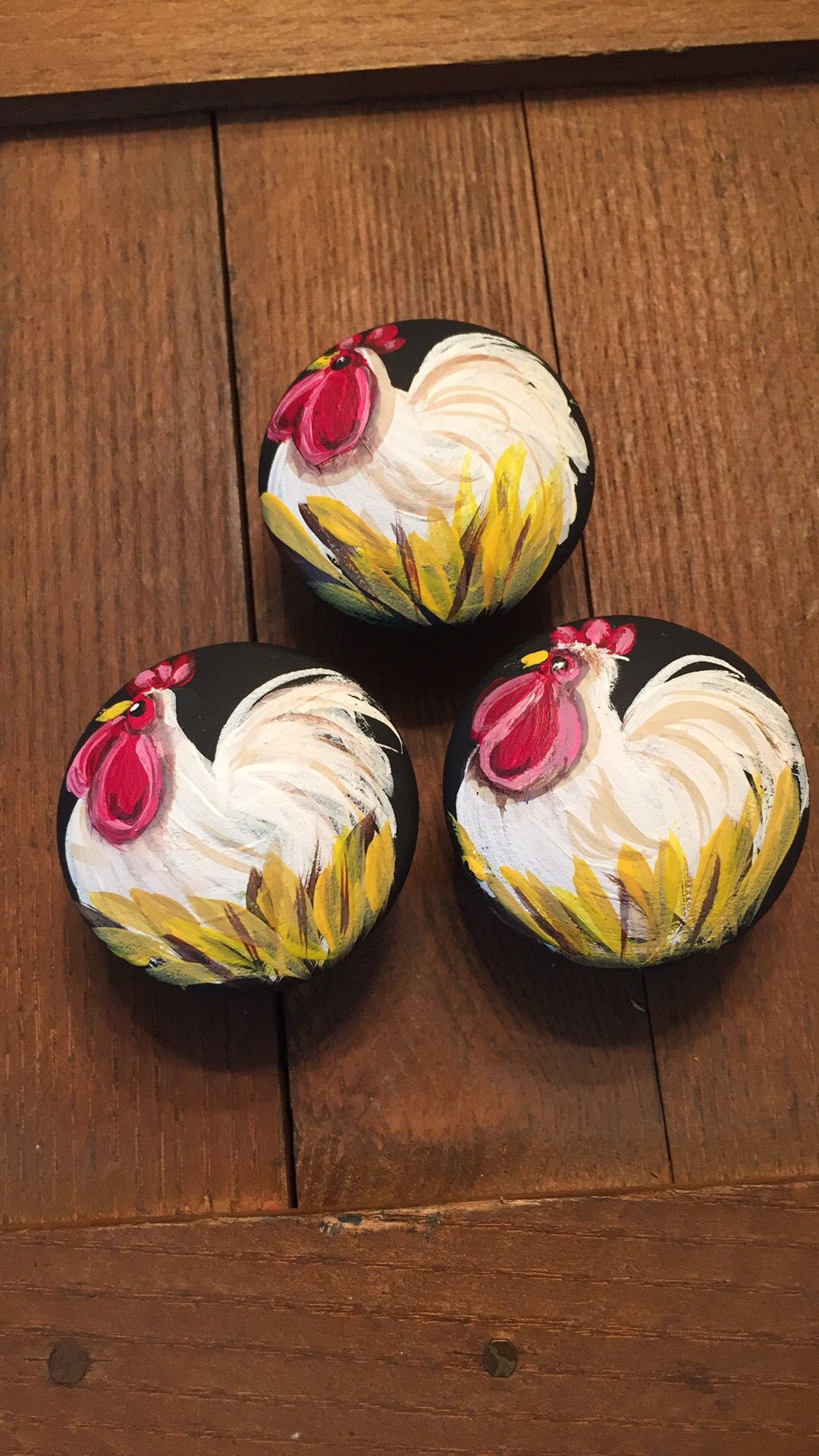 Rooster Knobs Hand Painted Knobs Drawer Pulls Country - Etsy