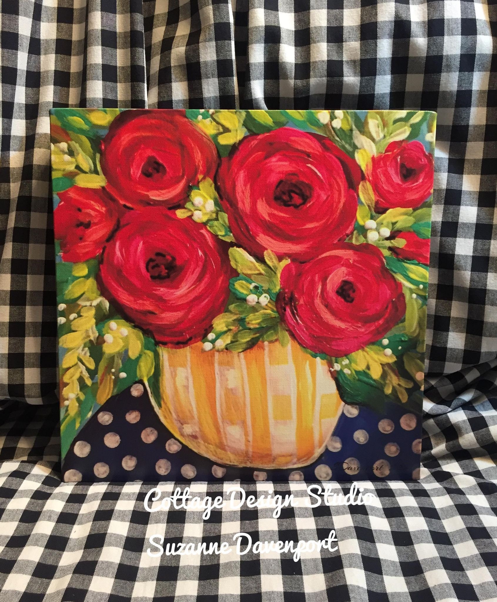 Roses canvas print whimsical roses canvas print roses - Etsy.de