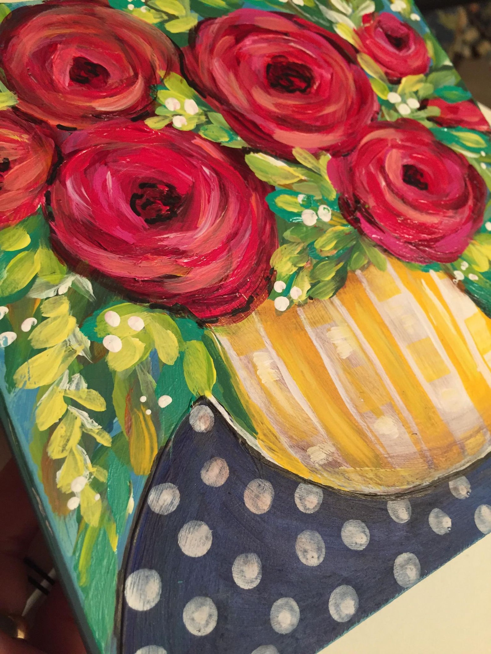 Whimsical roses painting bright color painting roses art - Etsy Italia