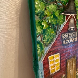 School House Painting on Barn Wood, School Teacher Gift, School Decor ...