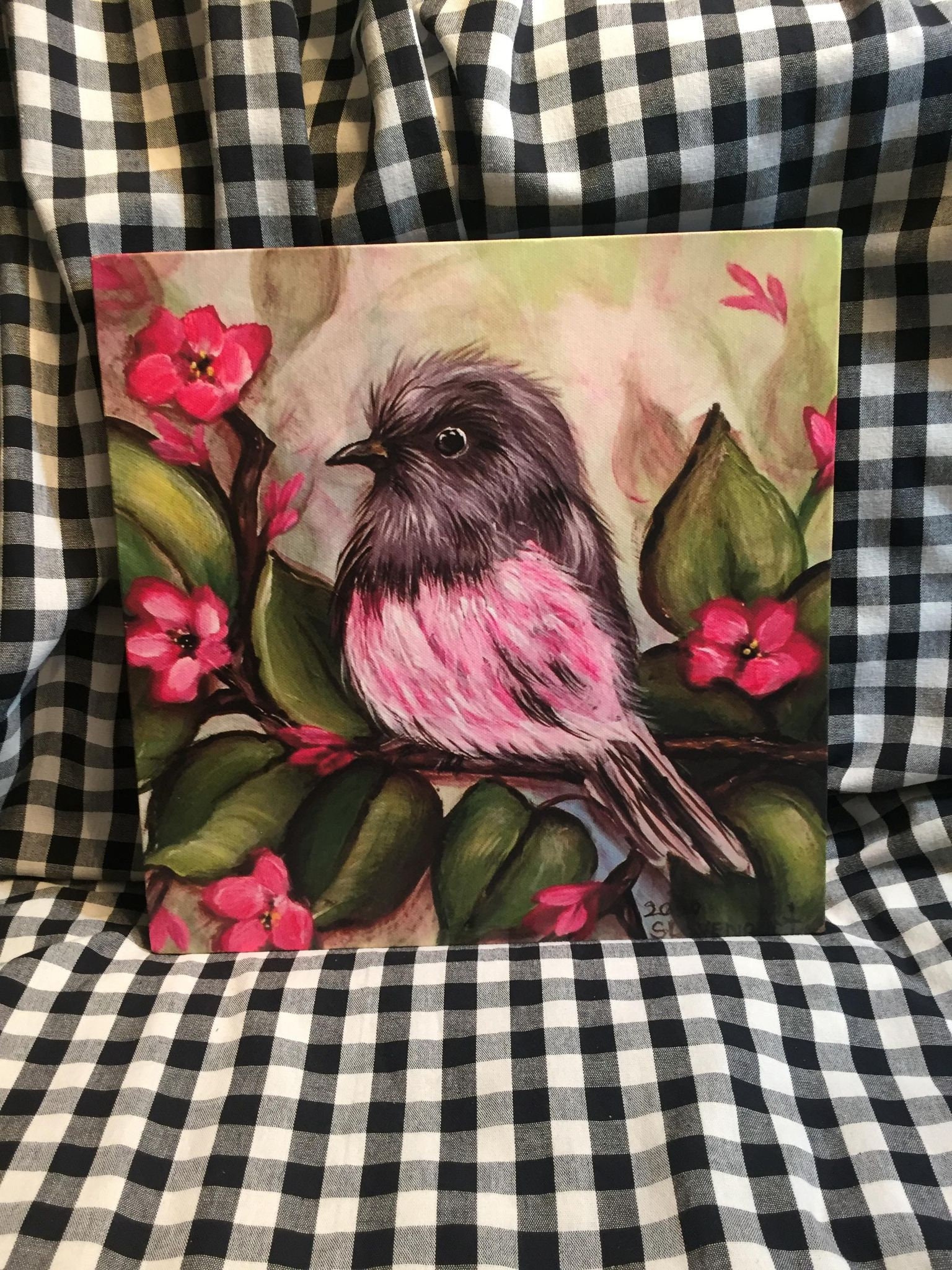 Bird painting canvas print of original art bird art bird | Etsy