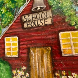School House Painting on Barn Wood, School Teacher Gift, School Decor ...