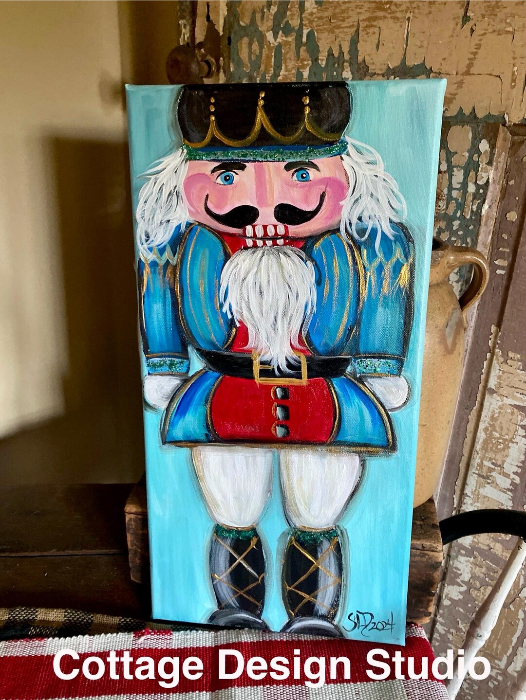 Nutcracker Painting by on Canvas, Nutcracker Decor, Christmas Decor ...