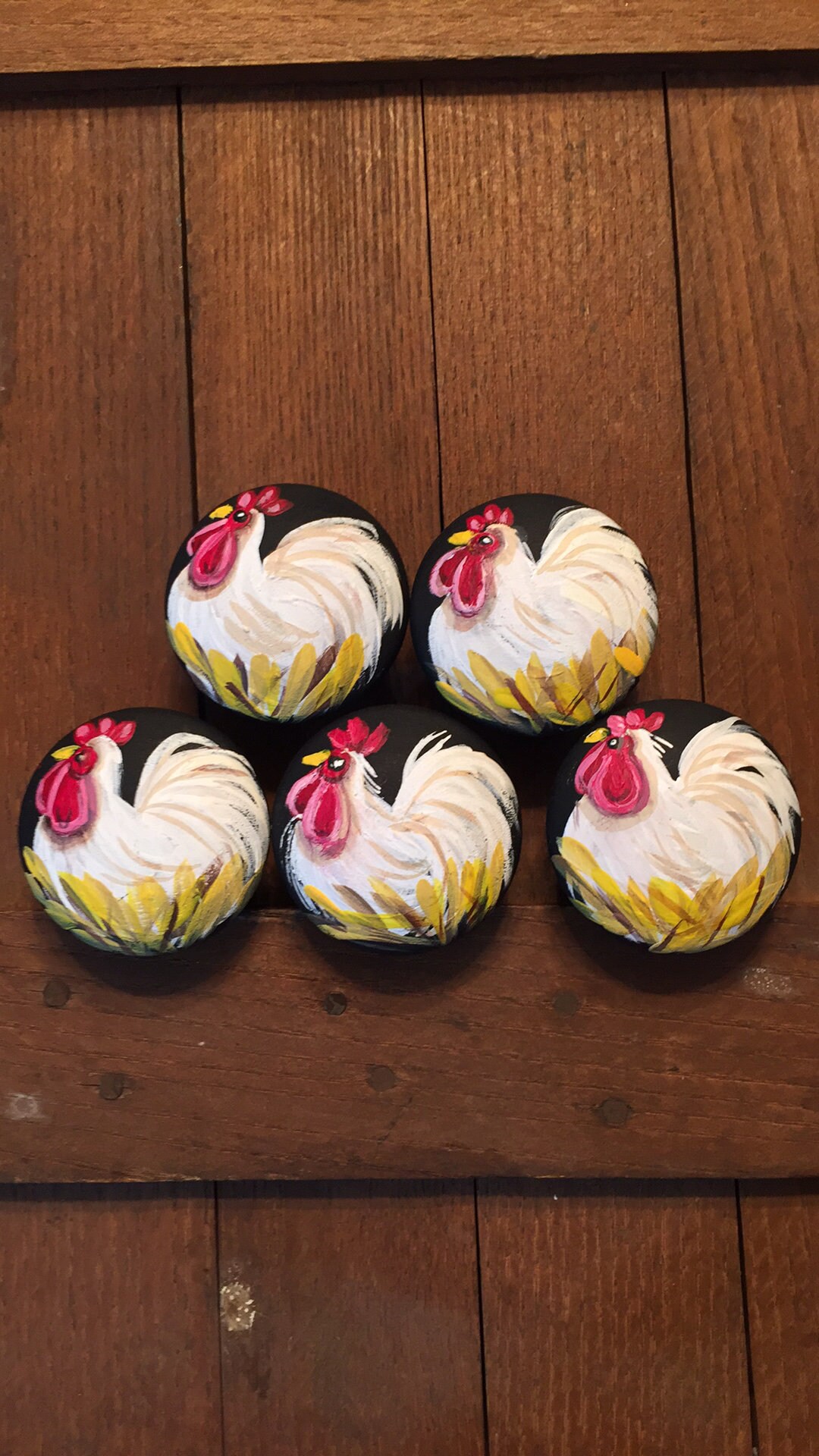 Rooster Knobs Hand Painted Knobs Drawer Pulls Country - Etsy