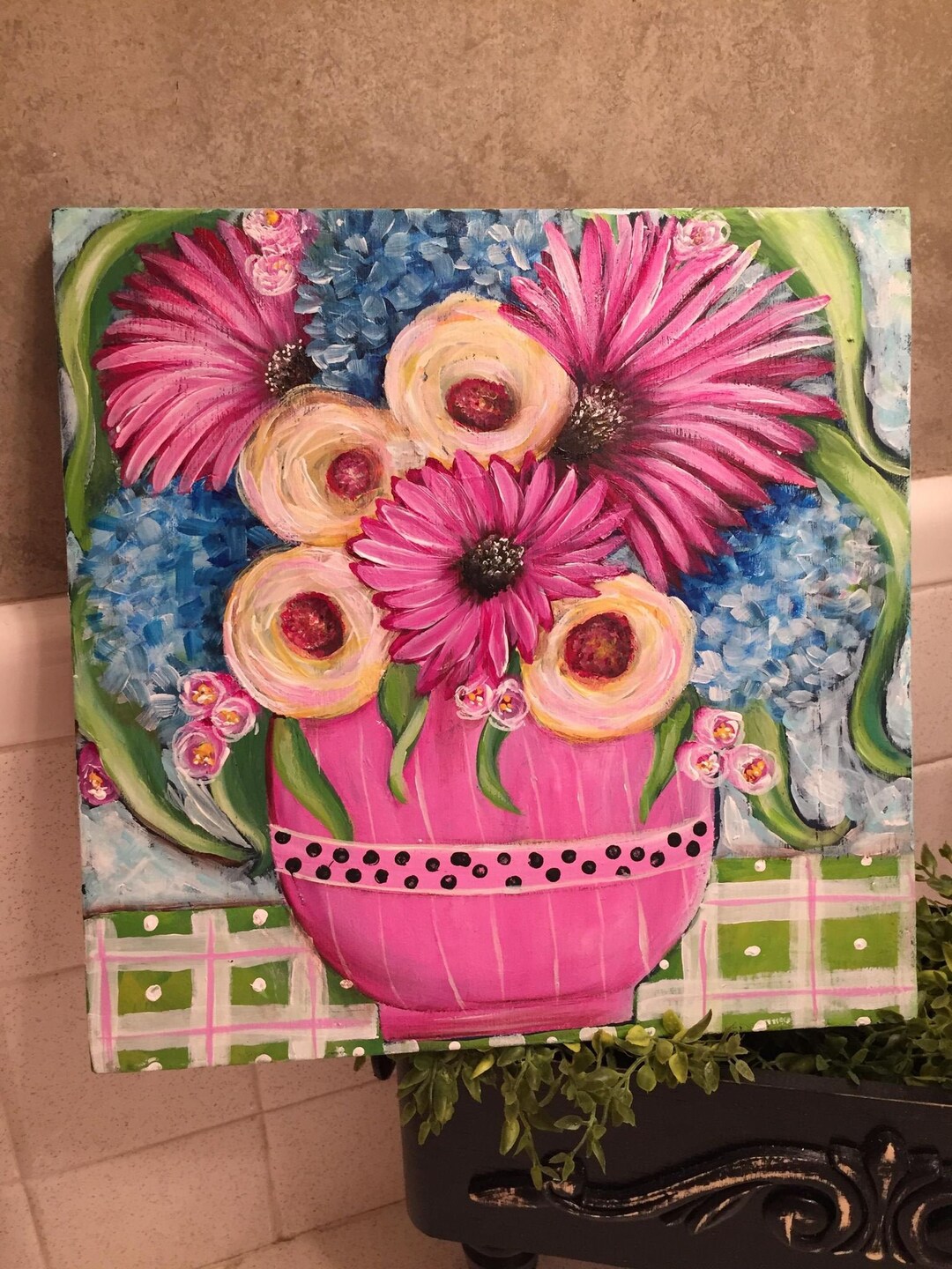 Flower Painting, Floral Art, Bright Colors Art, Flower Wall Decor ...