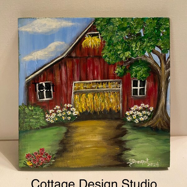 Tobacco Barn Painting - Etsy
