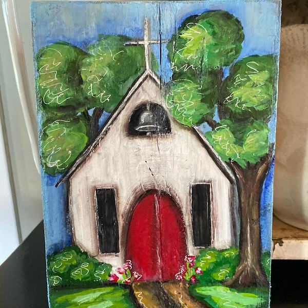 Folk Art Church - Etsy