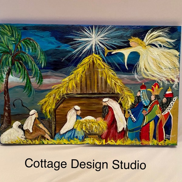 Nativity Painting - Etsy