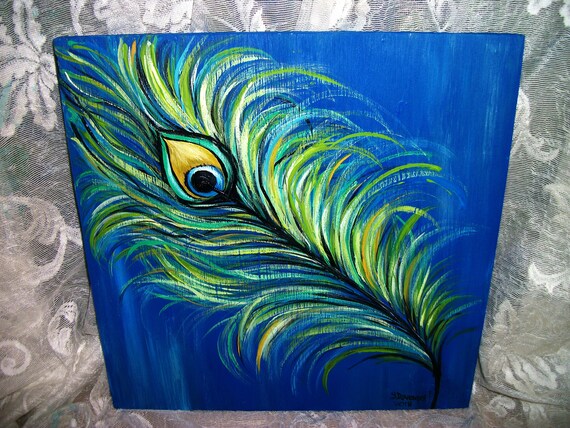 Simple Peacock Feather Painting