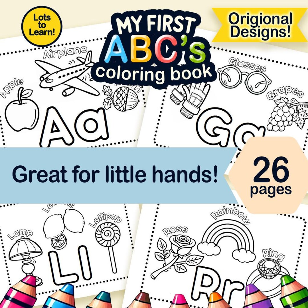 26 Easy ABC Learning Printable Coloring Pages, Coloring Book, Coloring ...