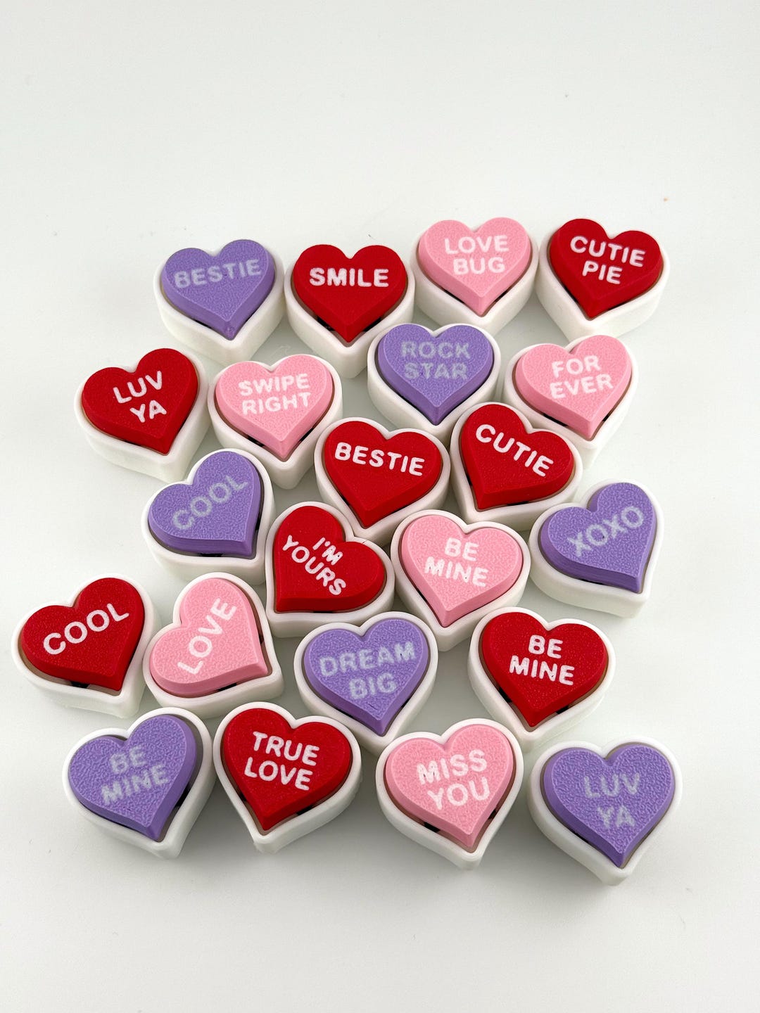 Conversation Heart Fidget Toy, 3D Printed Fidget, Valentine's Day Gift ...