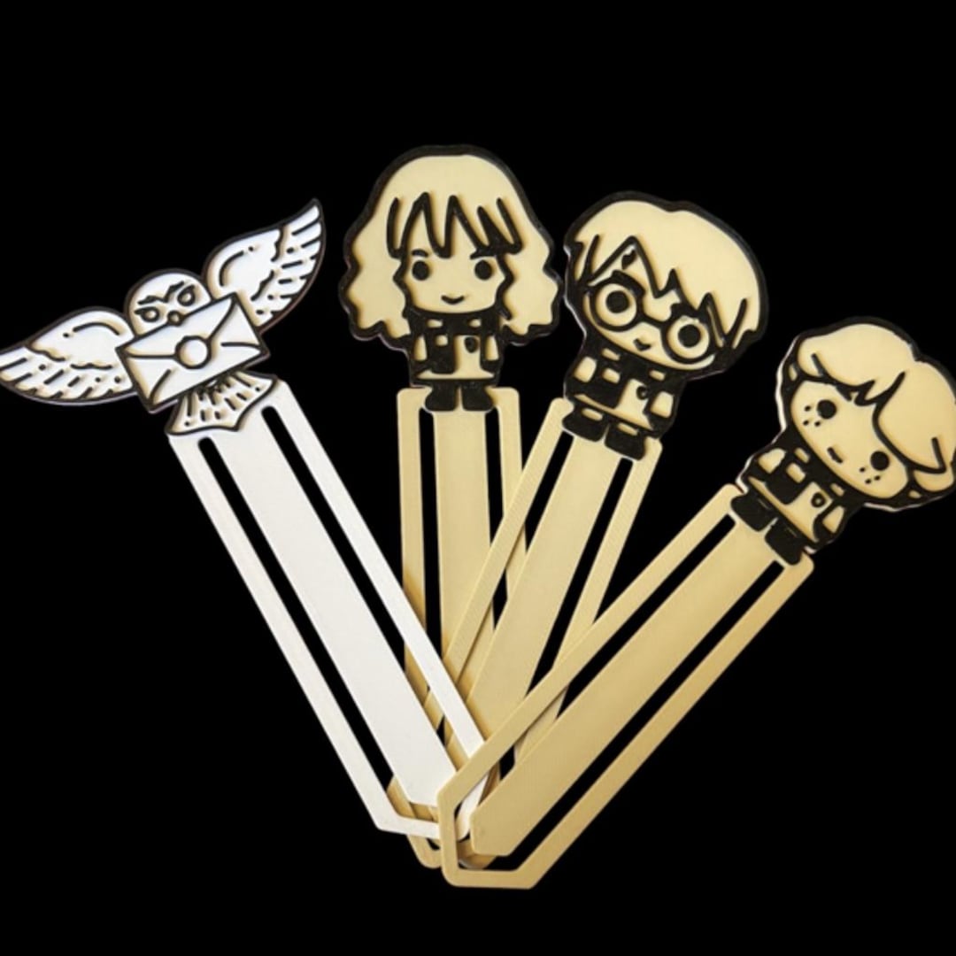 Harry Potter 3D Printed Bookmarks Harry, Ron, Hermione, and Hedwig - Etsy