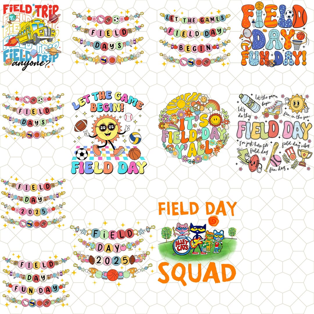 10+field Day Bundle Png, Field Day 2025 Let the Games Begin, Funny ...