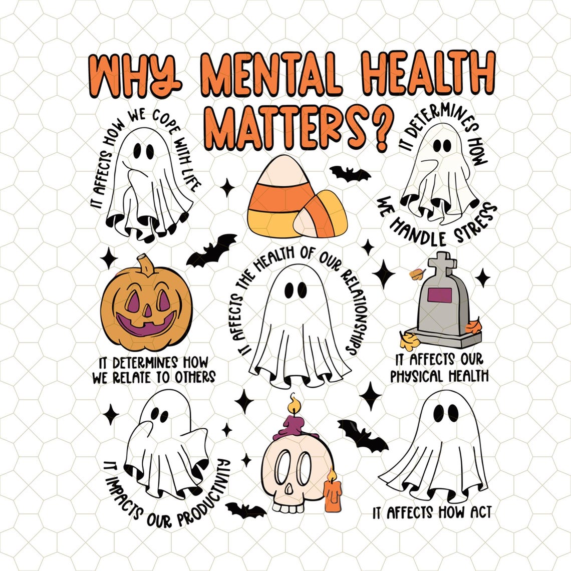 Why Mental Health Matters Halloween Ghost Therapist Teacher Png, Don't ...