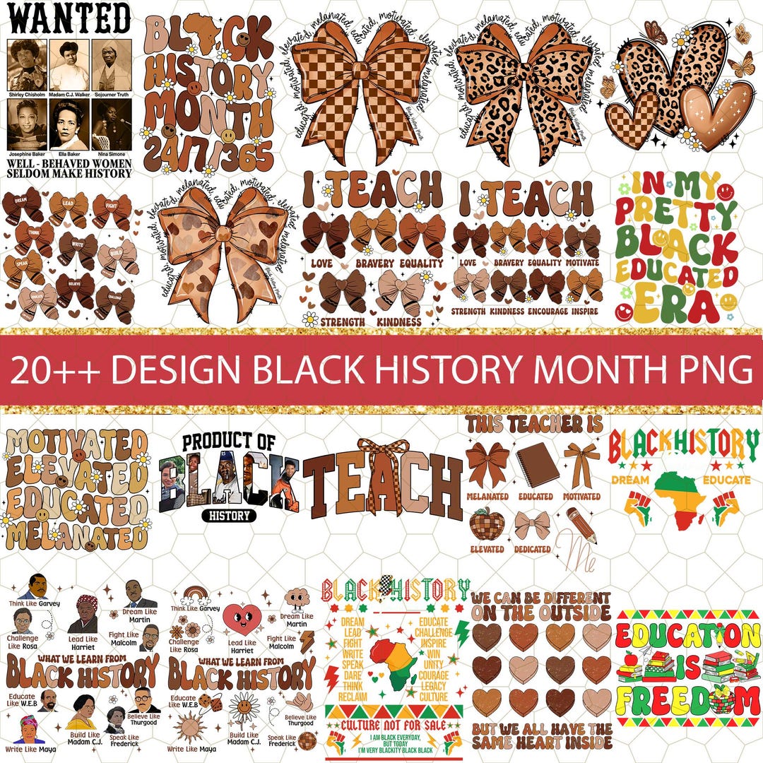 20+ Black History Month Png Bundle, Juneteenth Png Bundle, Black People ...