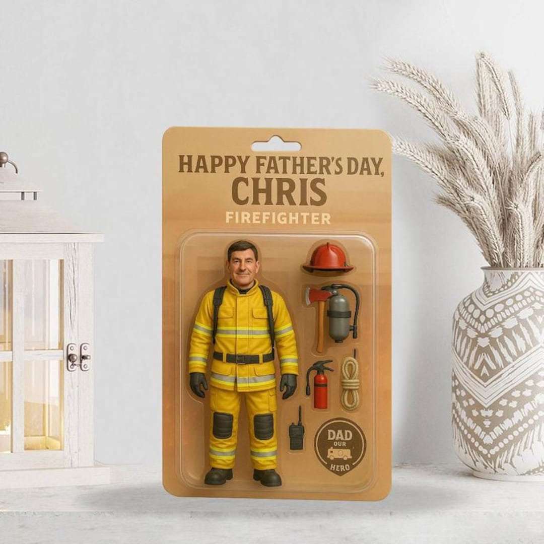 Happy Father's Day Firefighter Personalized Acrylic Block - Custom Gift ...