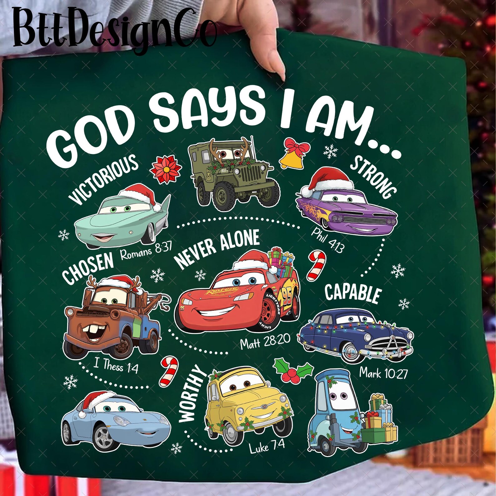 God Says I Am Christian Jesus Christmas Lightning Car Png, Christian ...