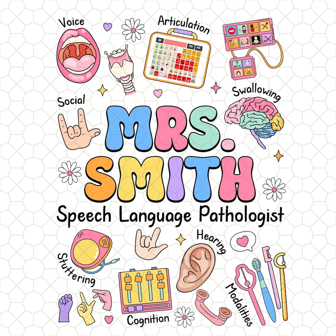 Retro Groovy Custom Speech Language Pathologist Png, Personalized ...