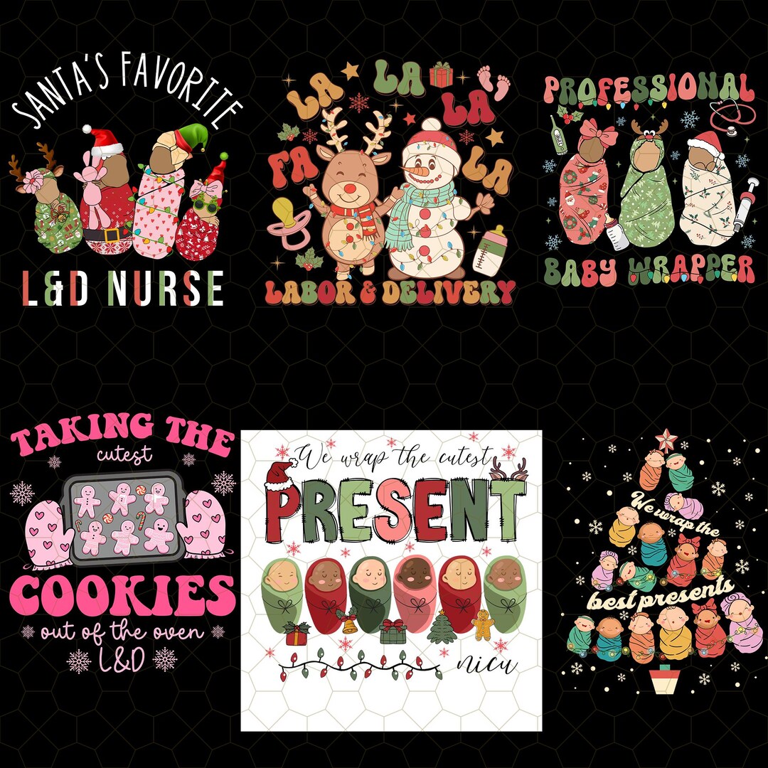 Christmas Nurse Labor and Delivery Bundle Png, Christmas Nurse L&D Png ...