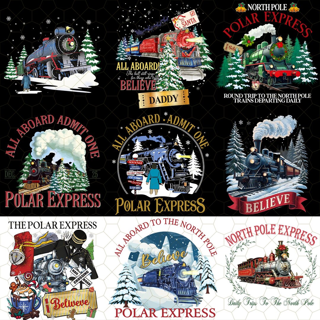 All Aboard Admit One the Polar Express Christmas Bundle Png, North Pole ...