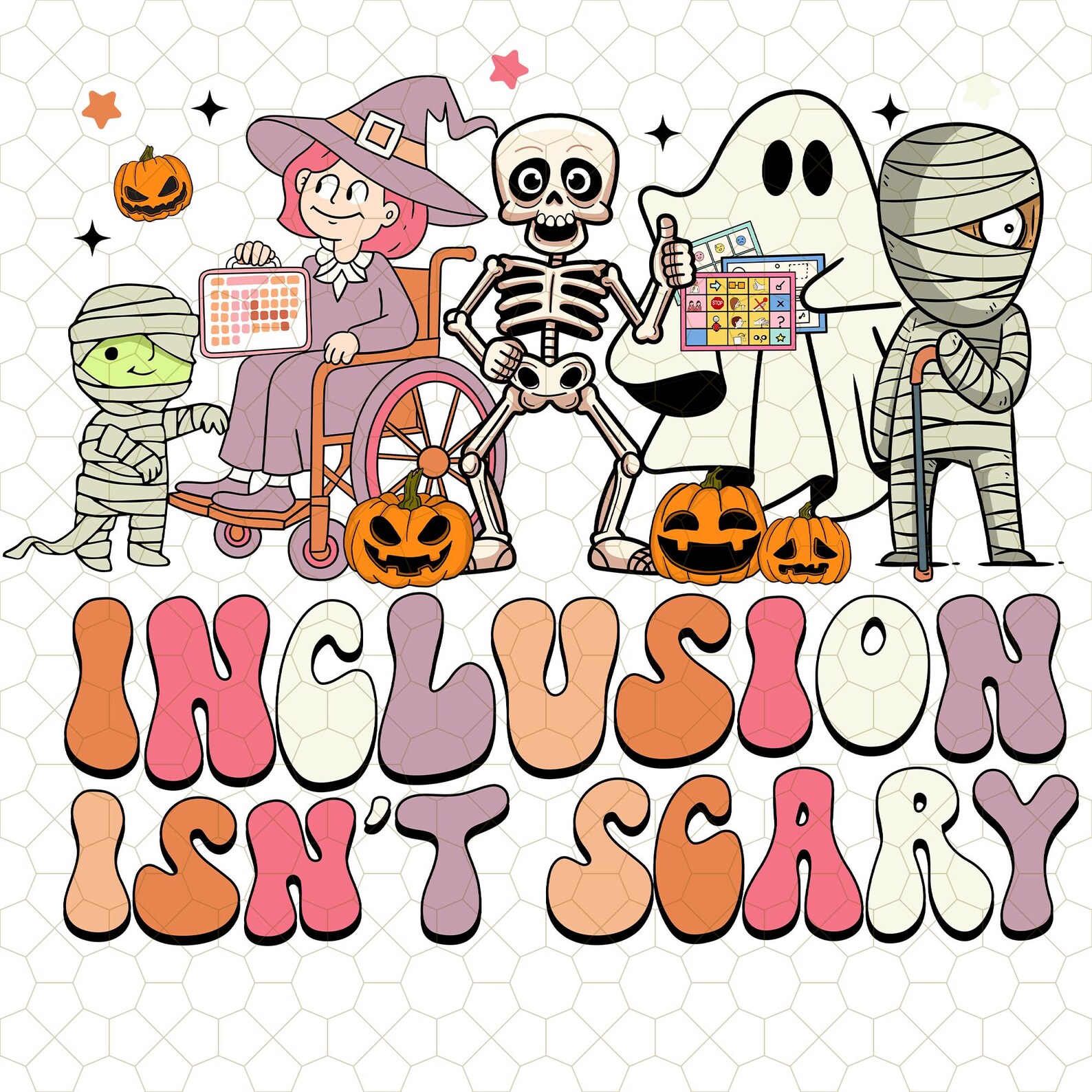 Inclusion Isn't Scary Png, SLP Halloween Png, Sped Teacher Png,skeleton ...