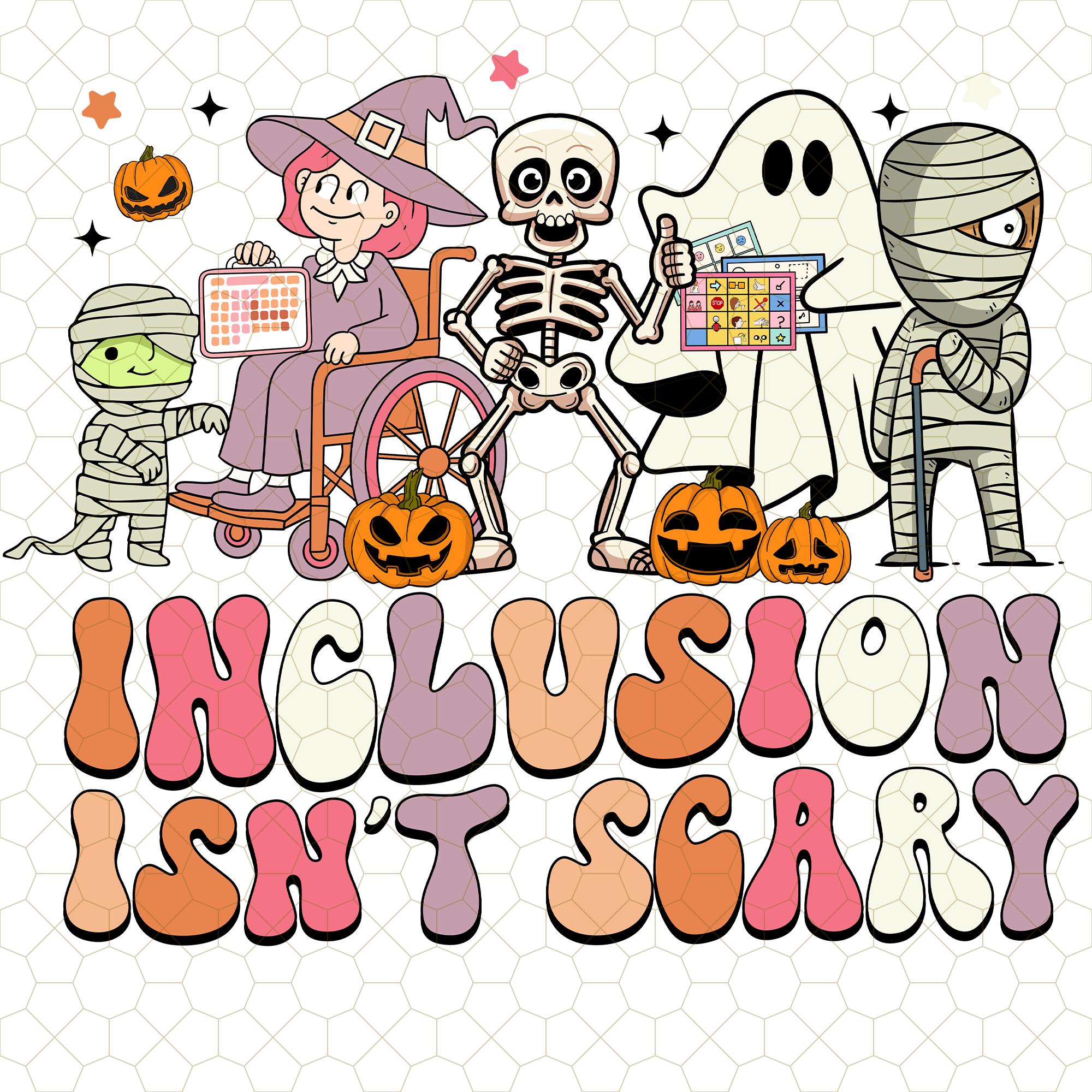 Inclusion Isn't Scary Png, SLP Halloween Png, Sped Teacher Png,skeleton ...