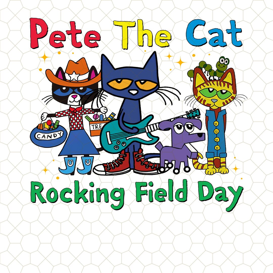 Pete the Cat Rocking Field Day Png, School Life Png, Back to School Png ...
