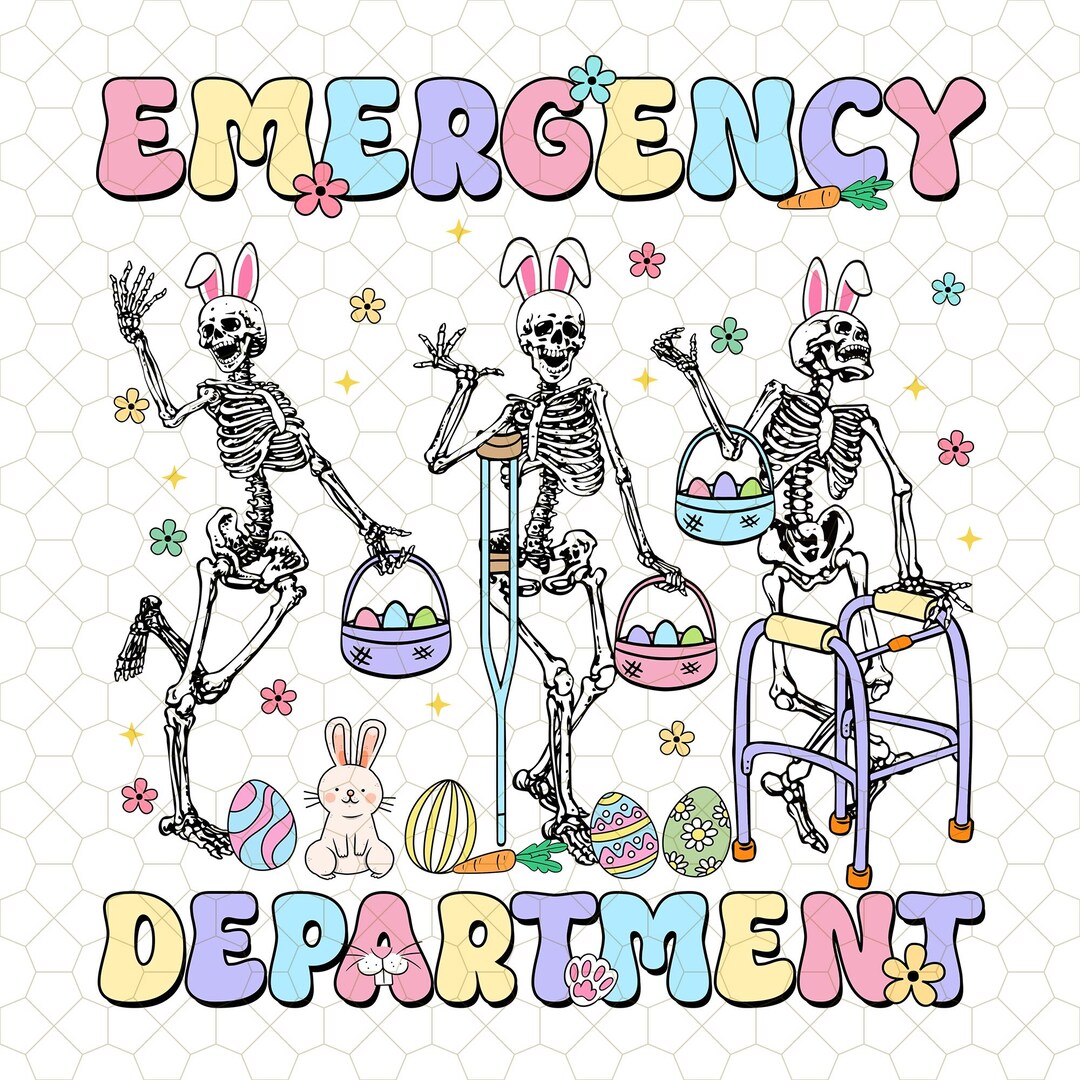 Easter Emergency Department Skeleton Png, ER Nurse Easter Png ...