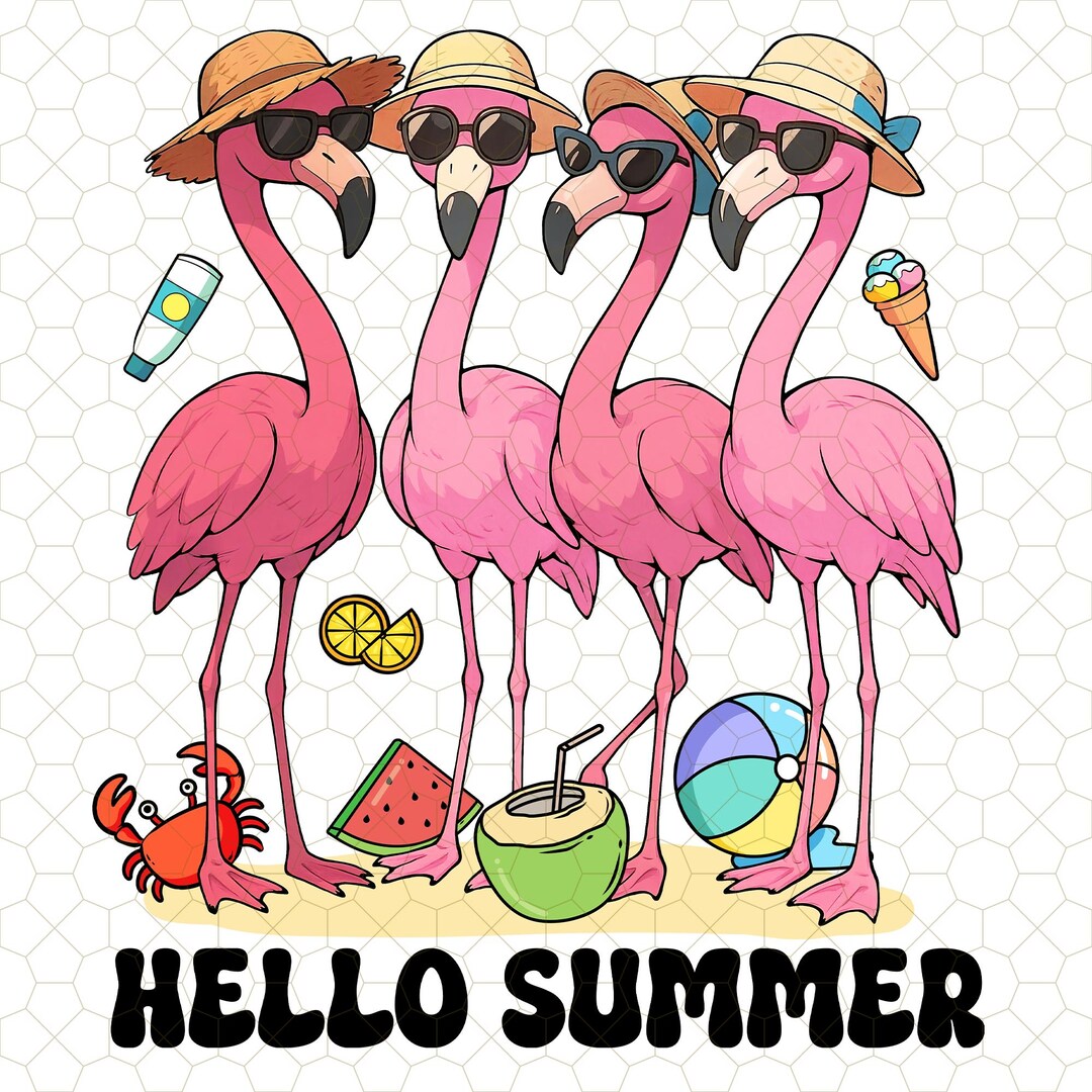 Hello Summer Flamingo Png, Flamingo Summer Png, Hello Summer Png ...