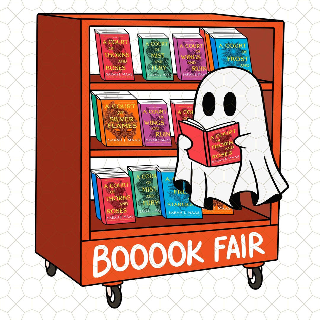 Booook Fair Spooky Book Halloween Png, Ghost Reading Halloween Png ...