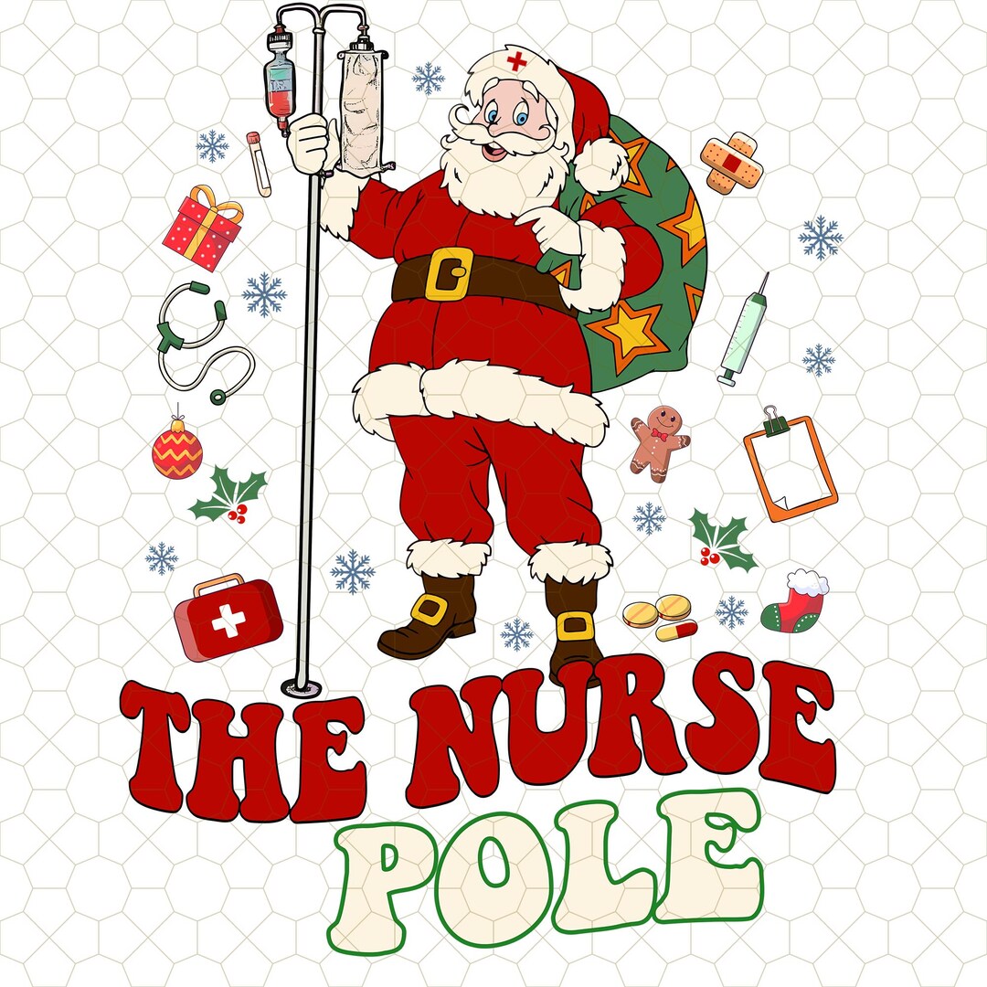 Nurse Pole PNG, Christmas Nurse PNG, Holiday Nursing Png, Festive Nurse ...