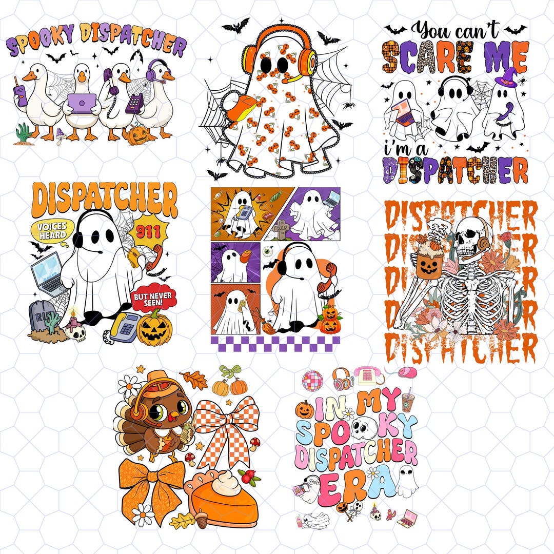 Dispatcher Fall Png Bundle, Spooky Halloween Dispatch Png,halloween 911 ...
