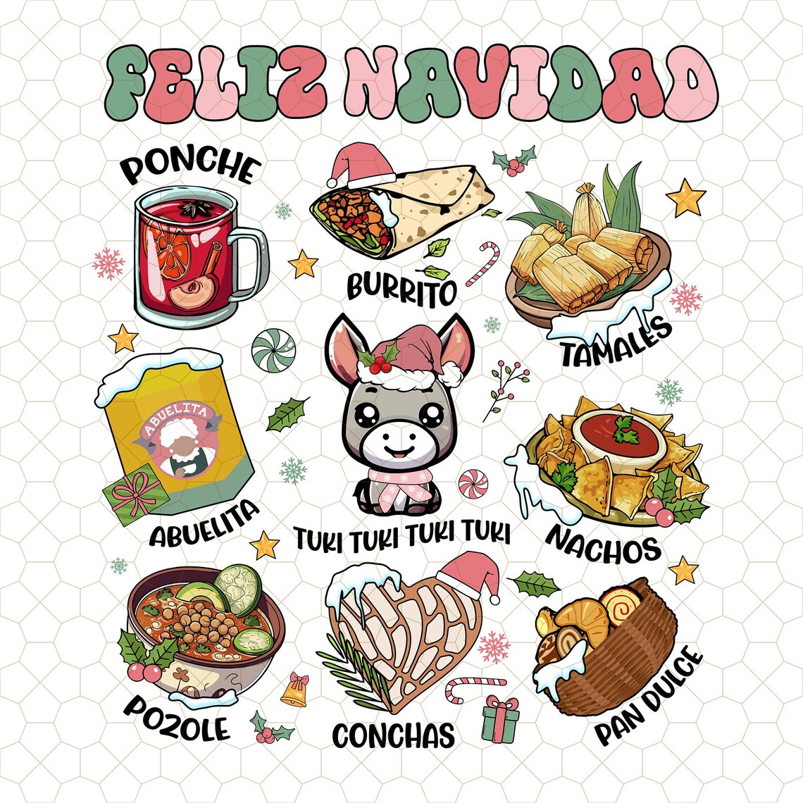 Feliz Navidad Mexican Conchas Png,christmas Pan Dulce Bundle, Feliz ...