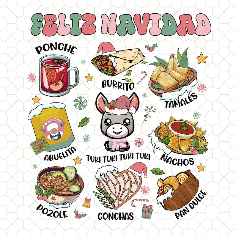 Feliz Navidad Mexican Conchas Png,christmas Pan Dulce Bundle, Feliz ...