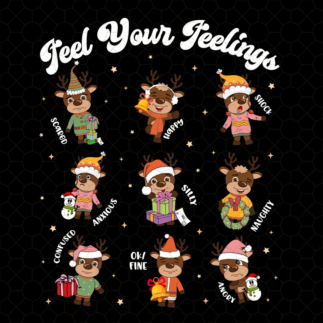 Feel Your Feelings Reindeer Christmas Png, Mental Health Christmas Png ...