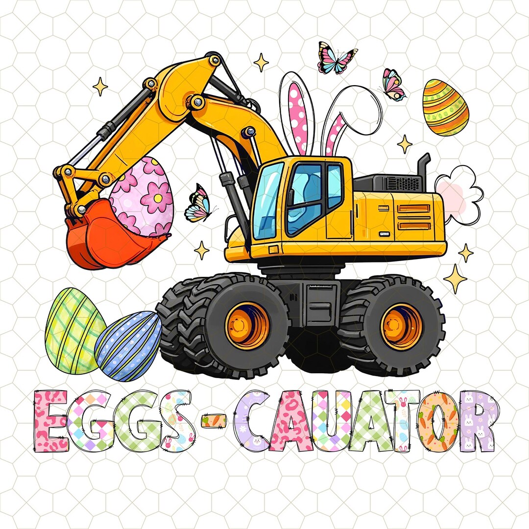 Egg-cauator Cute Truck Easter Day Png, Retro Easter Png, Easter Kids ...