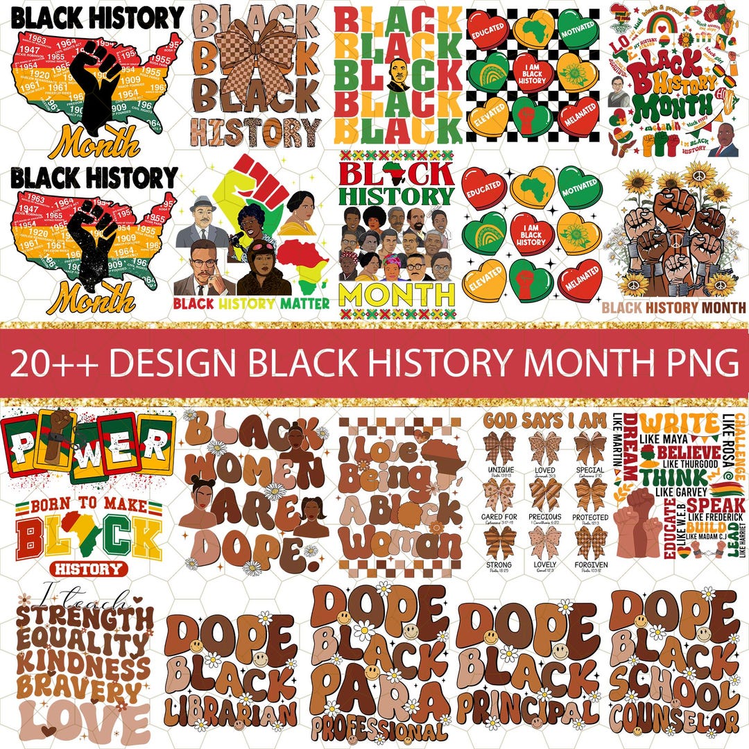 20+ Black History Month Png Bundle, Juneteenth Png Bundle, Black People ...