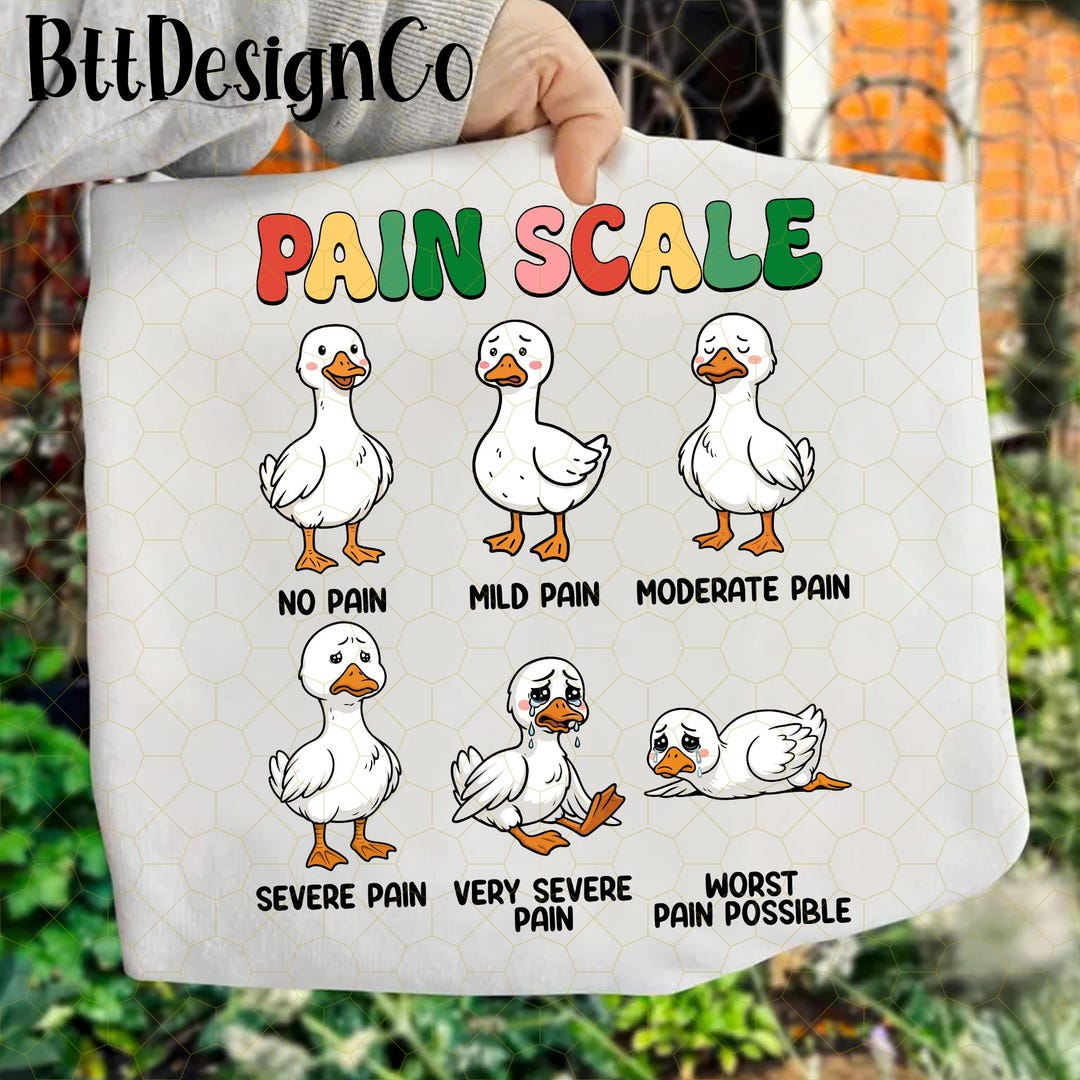 Pain Scale Funny Goose Mental Health Png, Christmas Nurse Png ...