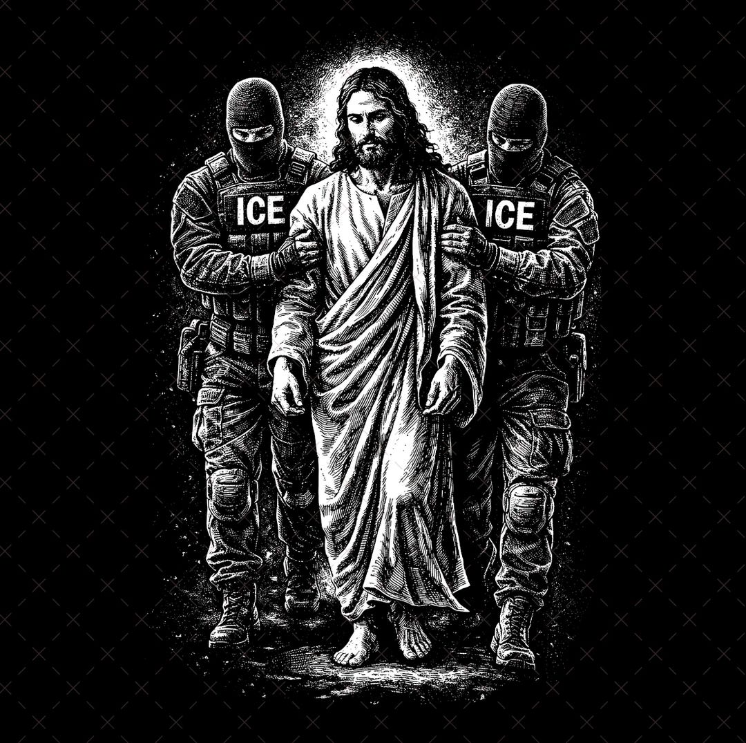 Jesus Arrested Parody Anti ICE Png, Sarcastic Immigrant Rights ...