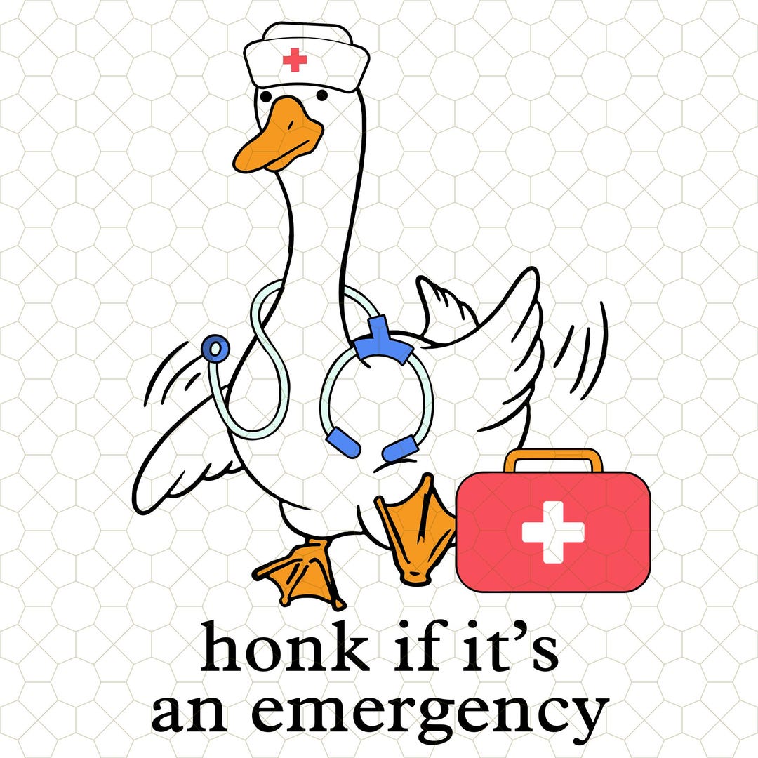 Honk If It's an Emergency Goose Nurse Png, Funny Goose Nurse Id Holder ...