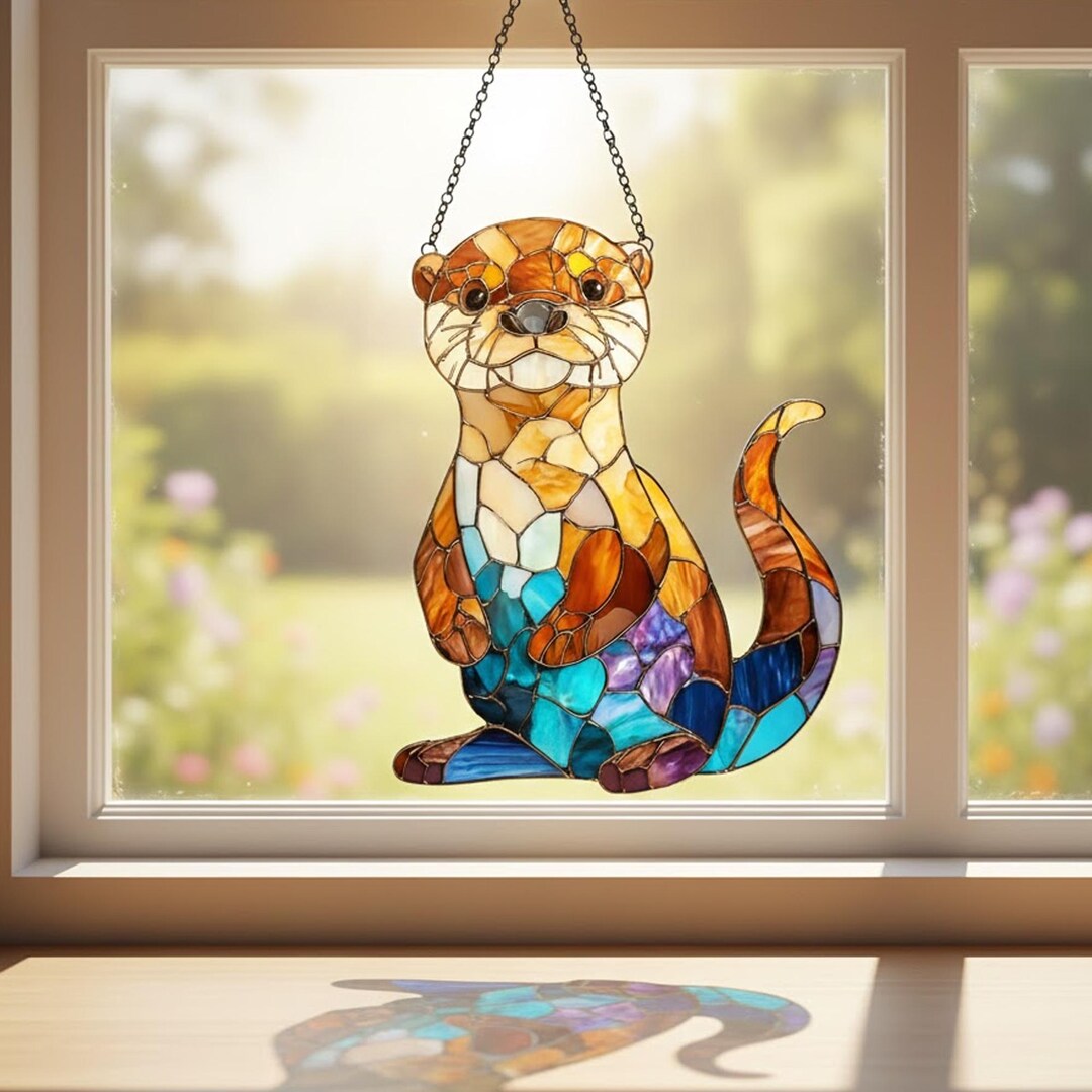 Otter Acrylic Suncatcher, Otter Lover Decor, Otter Gift, Otter Window ...