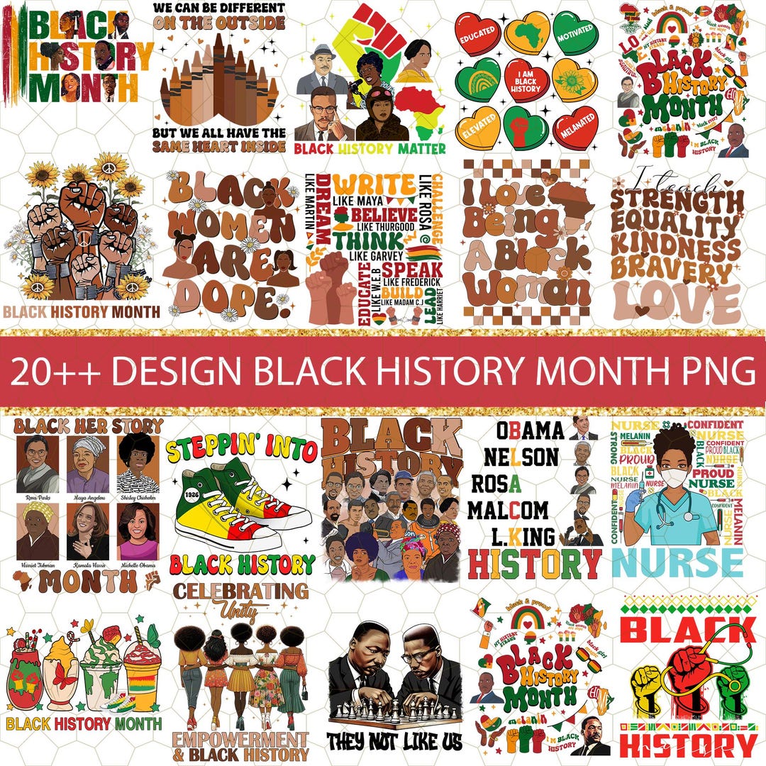 20+black History Month Png Bundle, Juneteenth Png Bundle, Black People ...