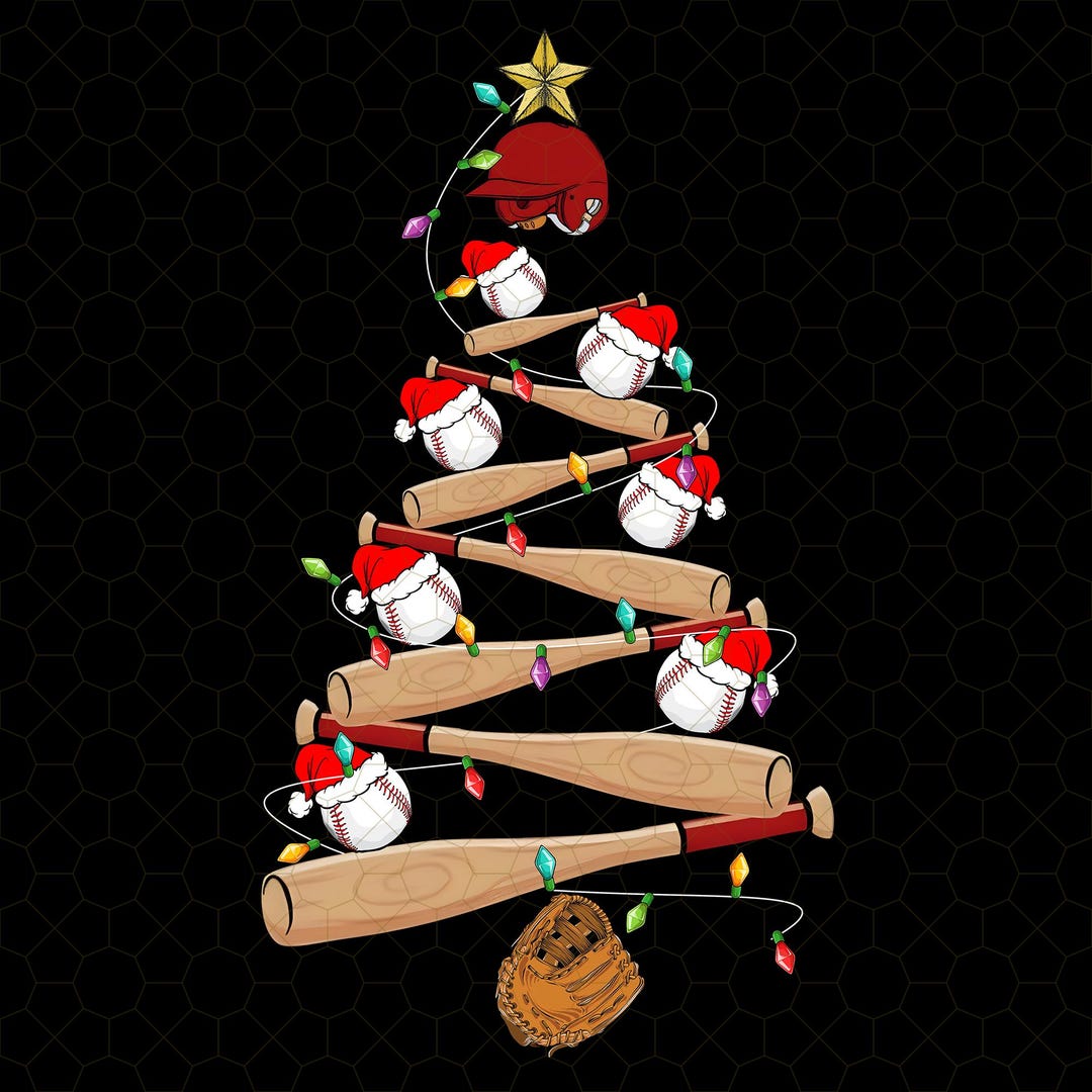 Baseball Christmas Tree Png, Baseball Christmas Png, Baseball Player ...