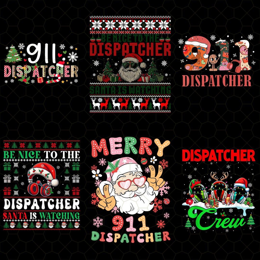 Santa's Favorite 911 Dispatcher Christmas Bundle Png, 911 Dispatcher ...