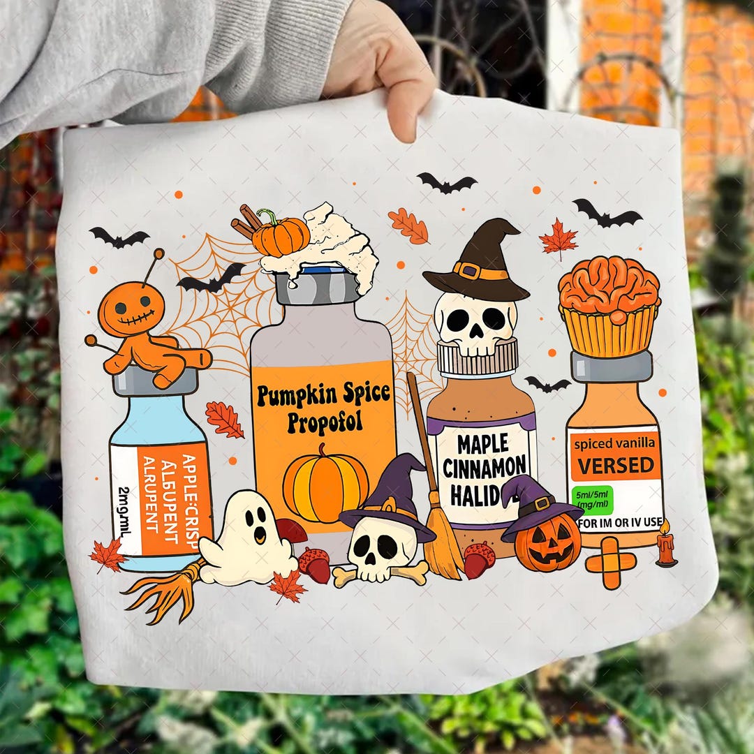 Medical Nurse Pumpkin Spice Propofol Nurse Halloween Png, Pumpkin Spice ...