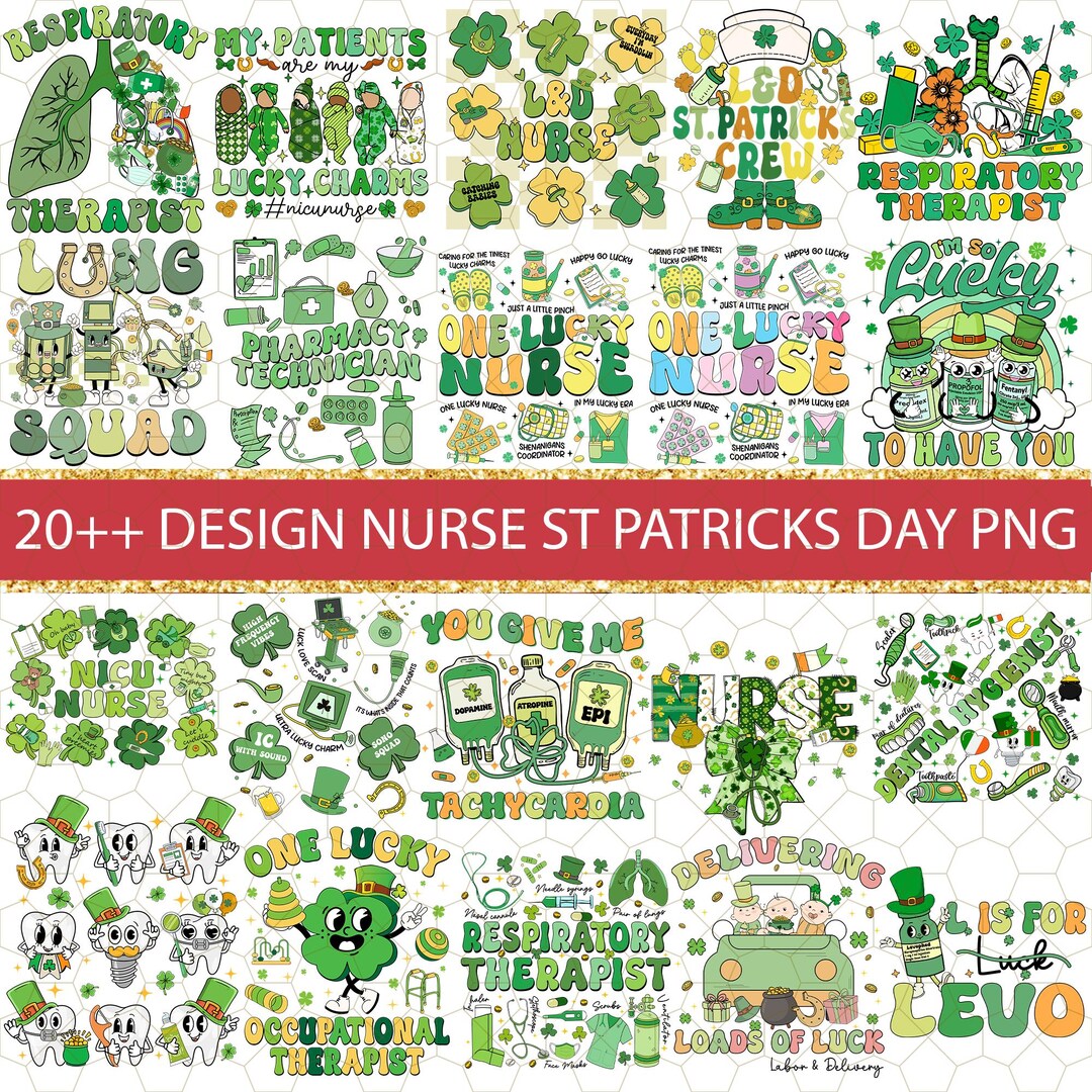 20+ Bundle Nurse St Patrick's Day Png, Lucky Nurse Bundle Png, Irish ...