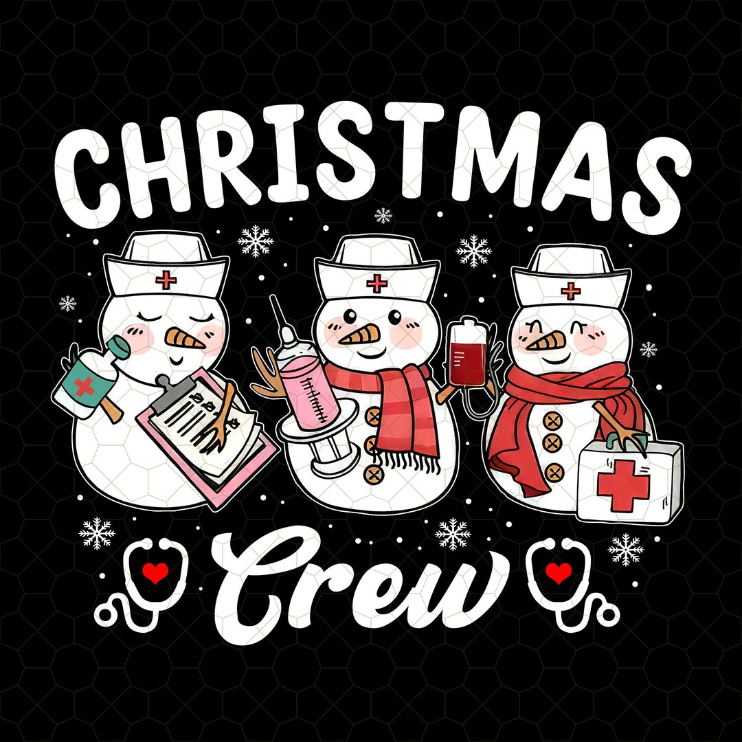 Snowman Christmas Nurse Crew Png, Retro Nurse Png, Merry Christmas Png ...