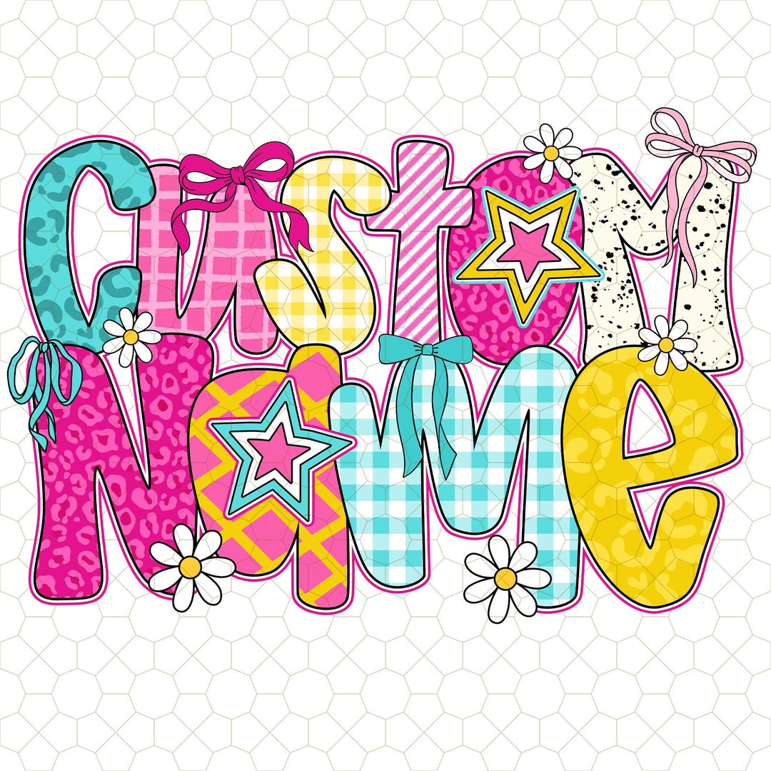 Preppy Style Custom Name Png, Custom Text Png, Custom Name Png ...