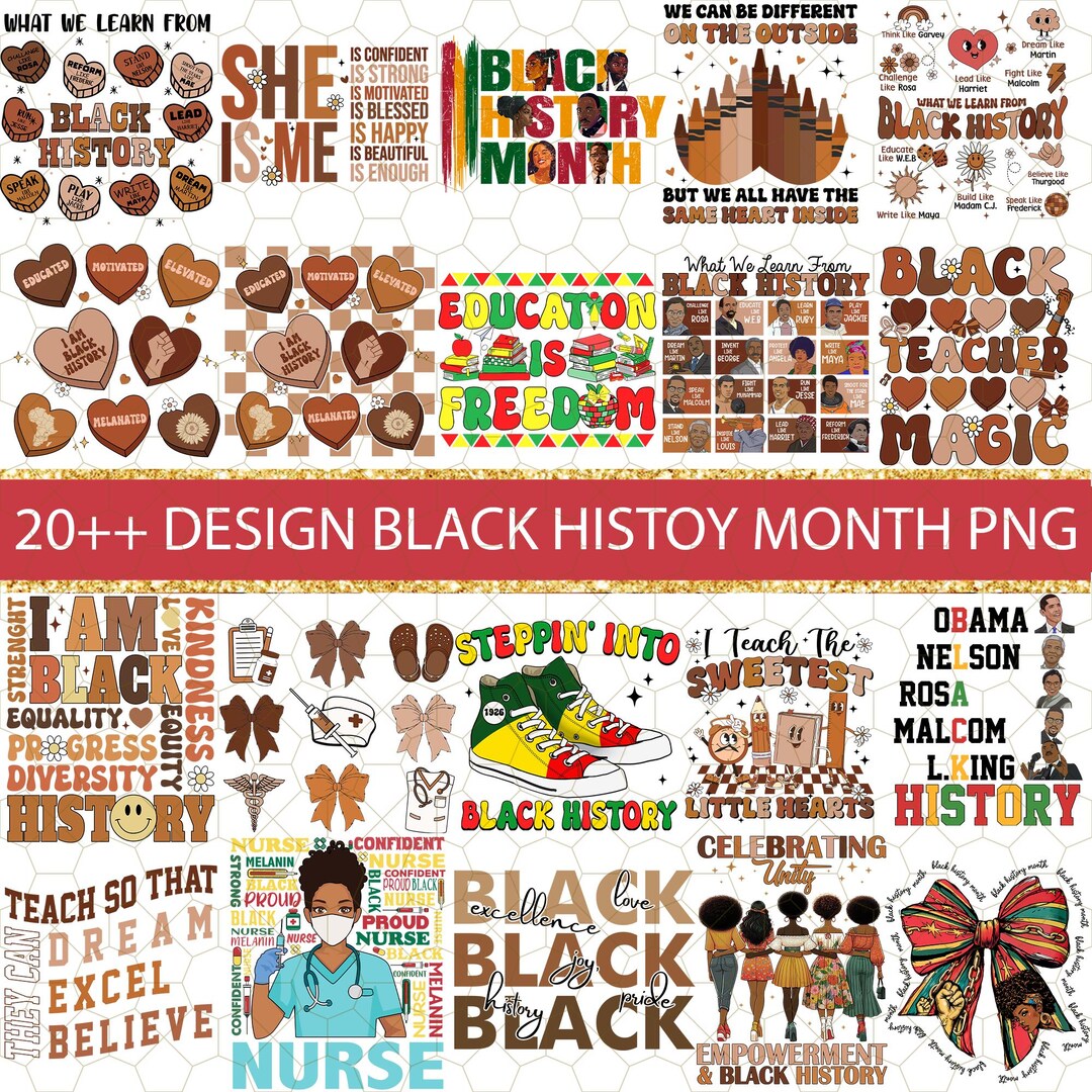 20 Black History Month Png Bundle, Juneteenth Png Bundle, Black People ...
