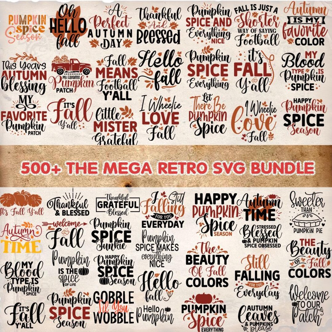 The Mega Retro SVG Bundle, 500 Retro Design Png Bundle, Retro Design ...